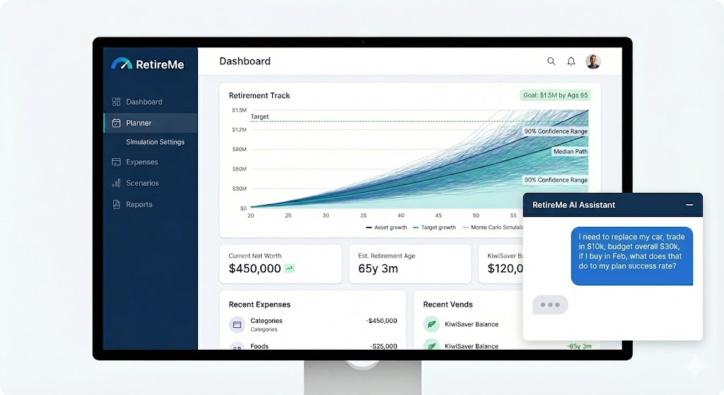RetireMe | Dynamic Financial Planning Suite for NZ Professionals